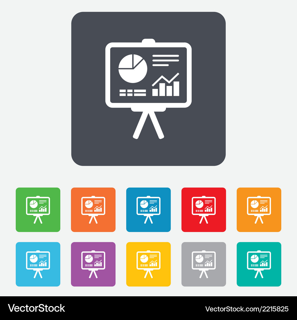 Presentation billboard sign icon diagram symbol Vector Image