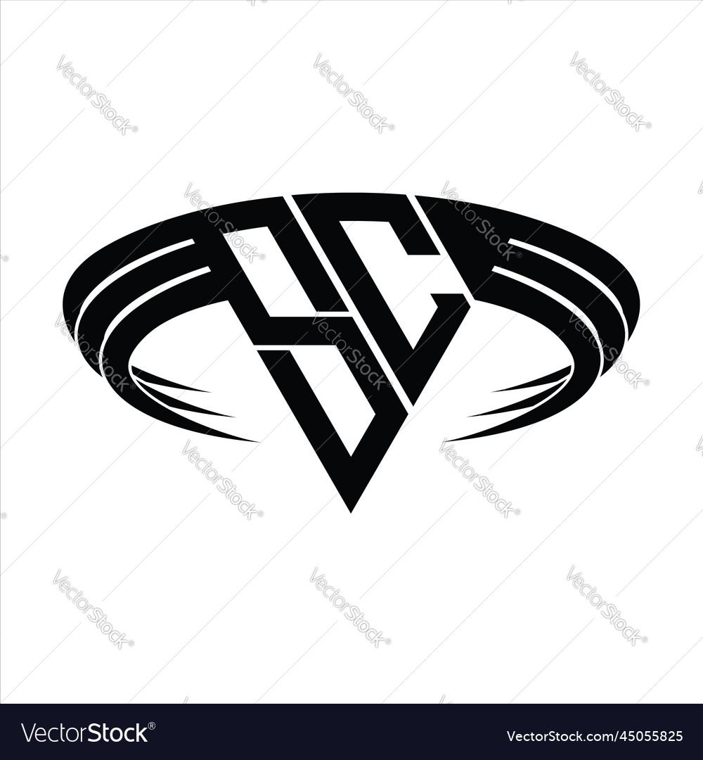 Sc logo letter monogram with triangle slice Vector Image