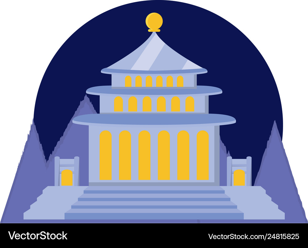 Traditional architecture china isolated icon Vector Image