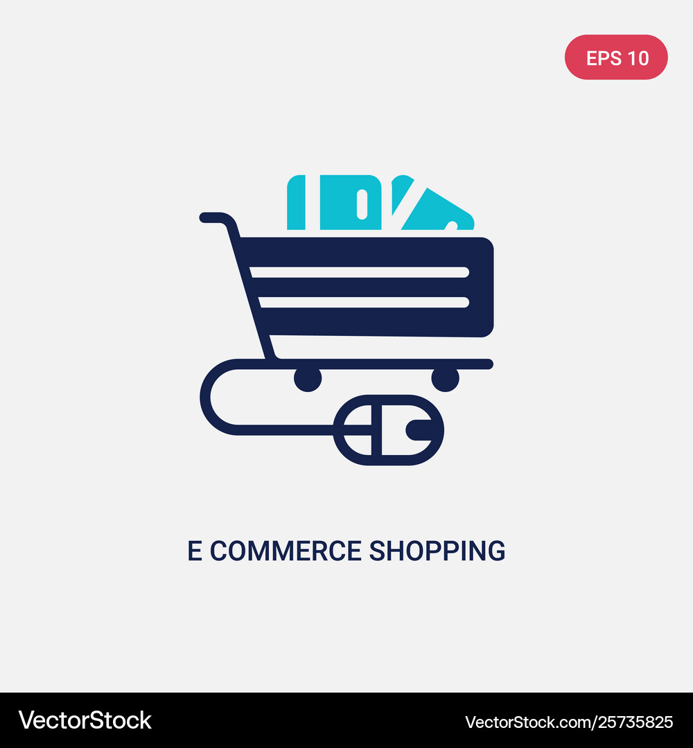 Two color e commerce shopping cart tool icon from Vector Image