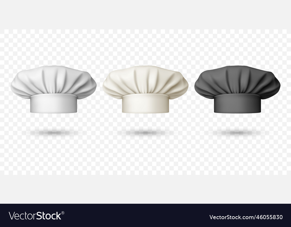 3d realistic white and black chef hat Royalty Free Vector