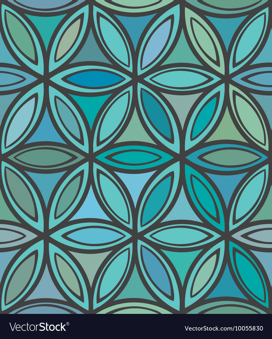 Abstract seamless blue and green floral pattern Vector Image