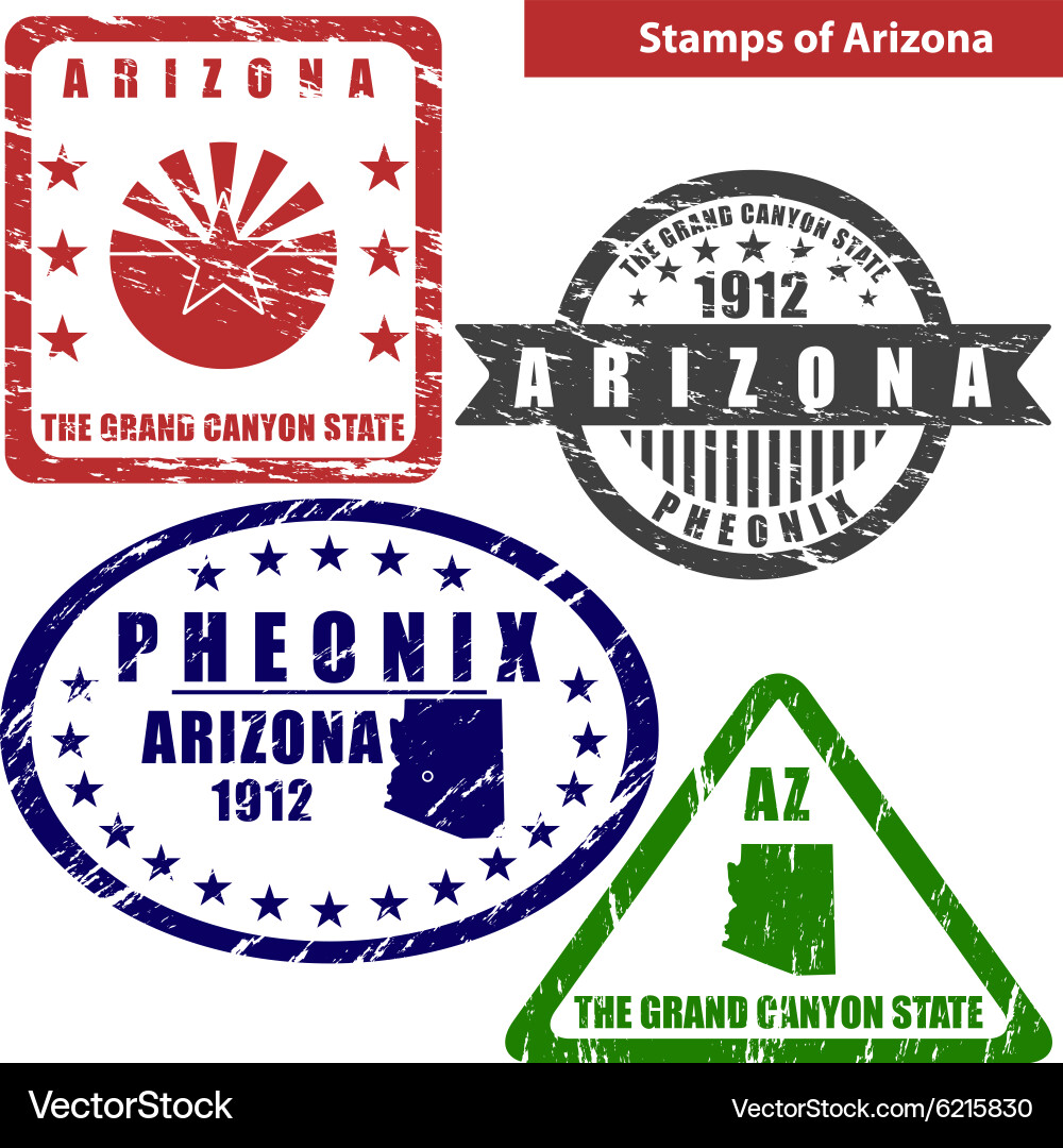 Arizona in stamps Royalty Free Vector Image - VectorStock