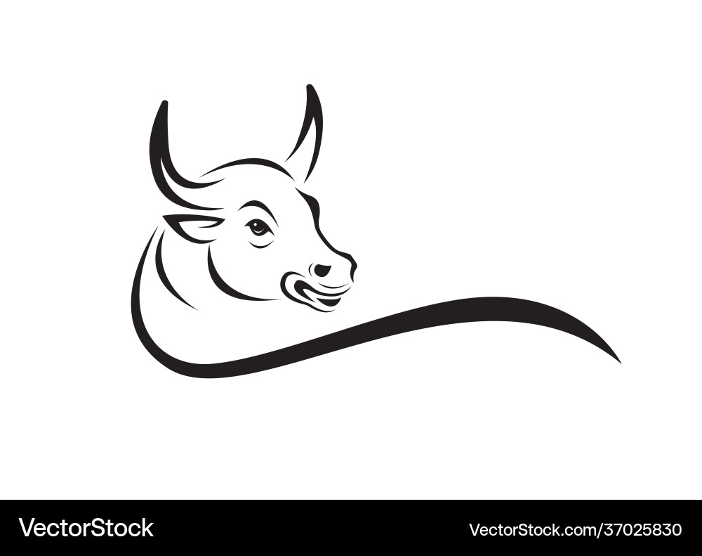 Bull head design on white background wild Vector Image