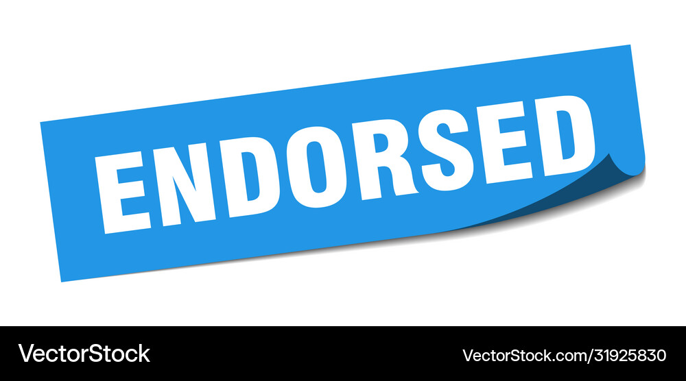 Endorsed sticker square isolated sign Royalty Free Vector