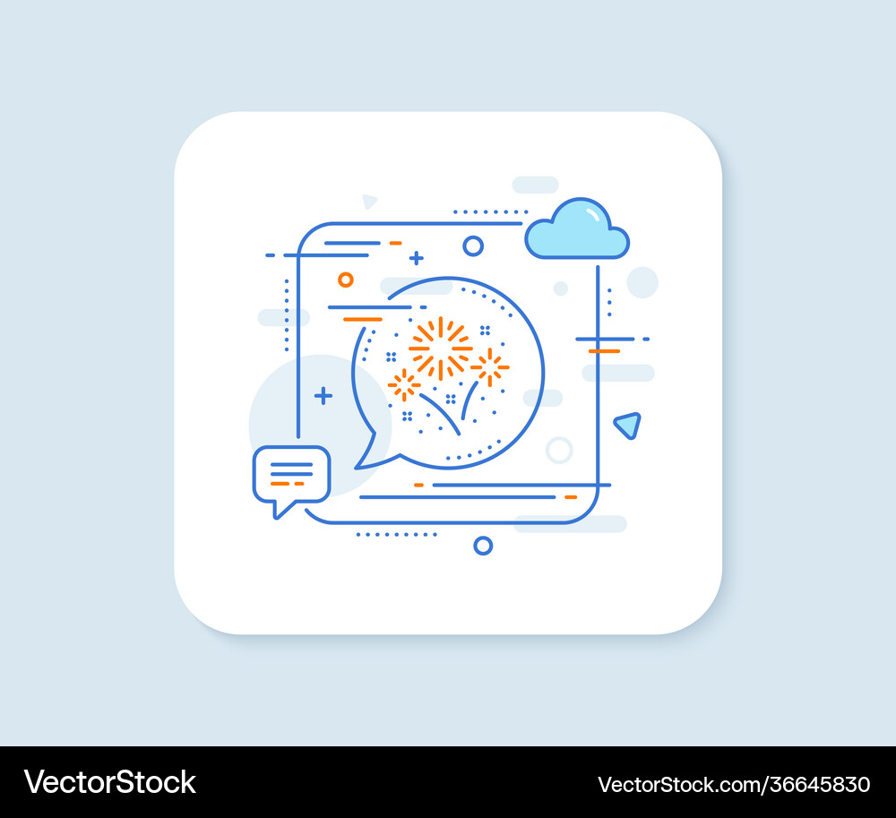 Fireworks line icon pyrotechnic salute sign Vector Image