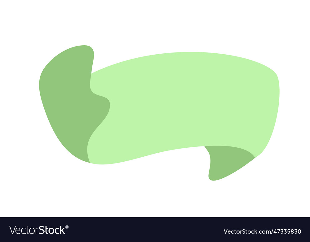 Green ribbon banner icon web design element hand Vector Image