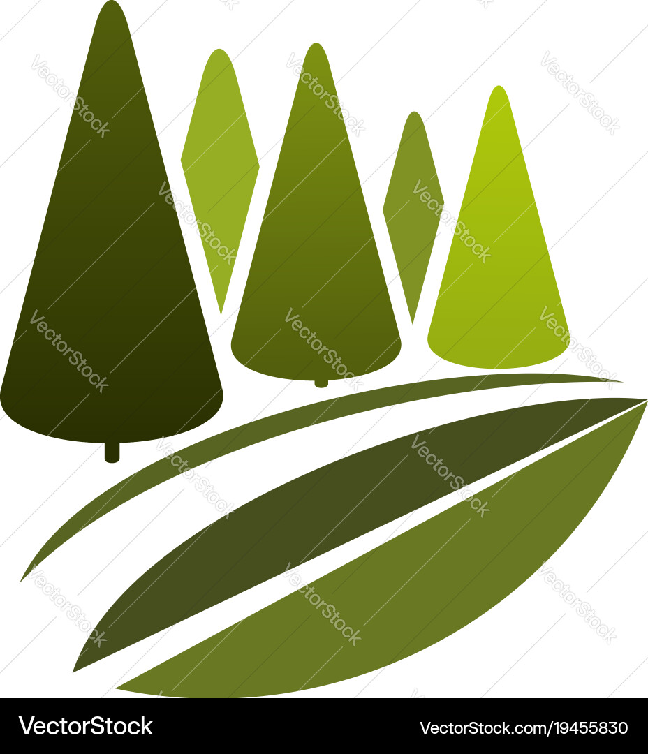 Green trees or eco nature forest icon Royalty Free Vector