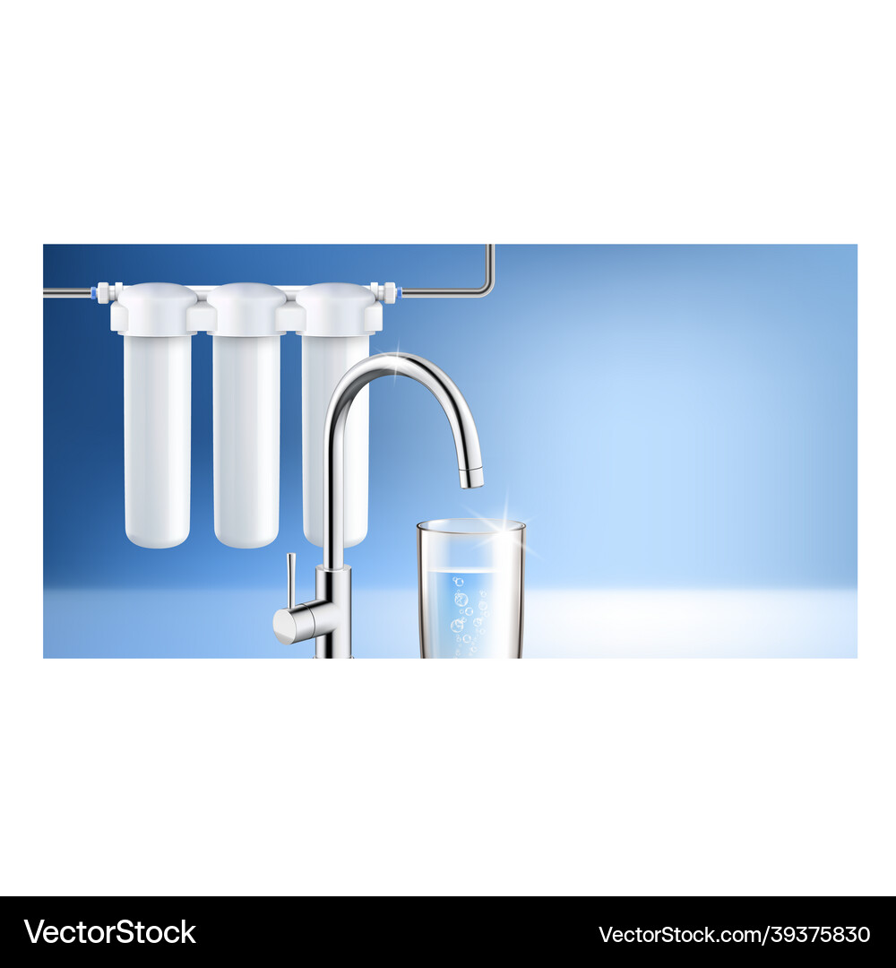 Home water filter system promotion banner Vector Image