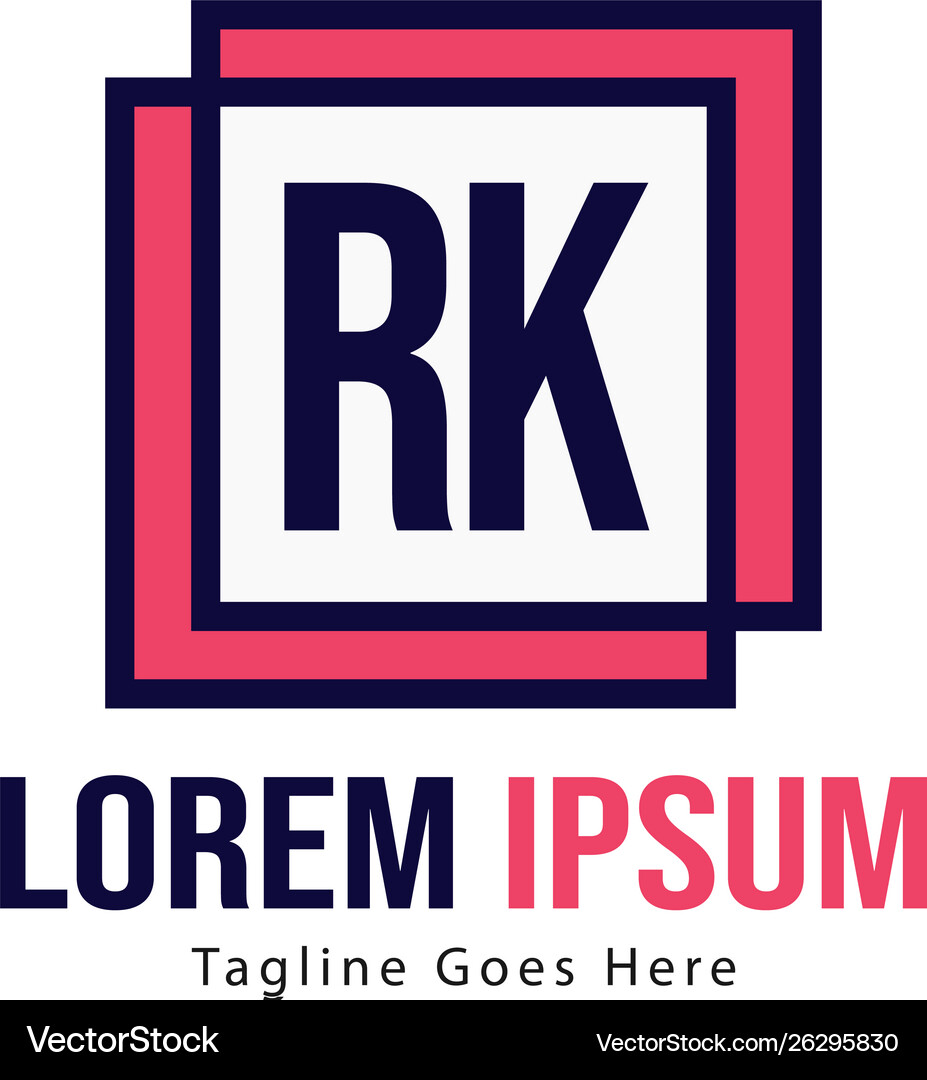 Initial rk logo template with modern frame Vector Image