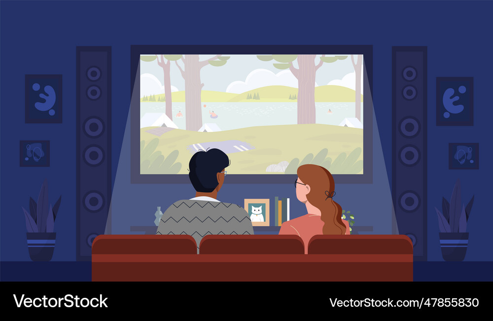 People watching movie concept Royalty Free Vector Image