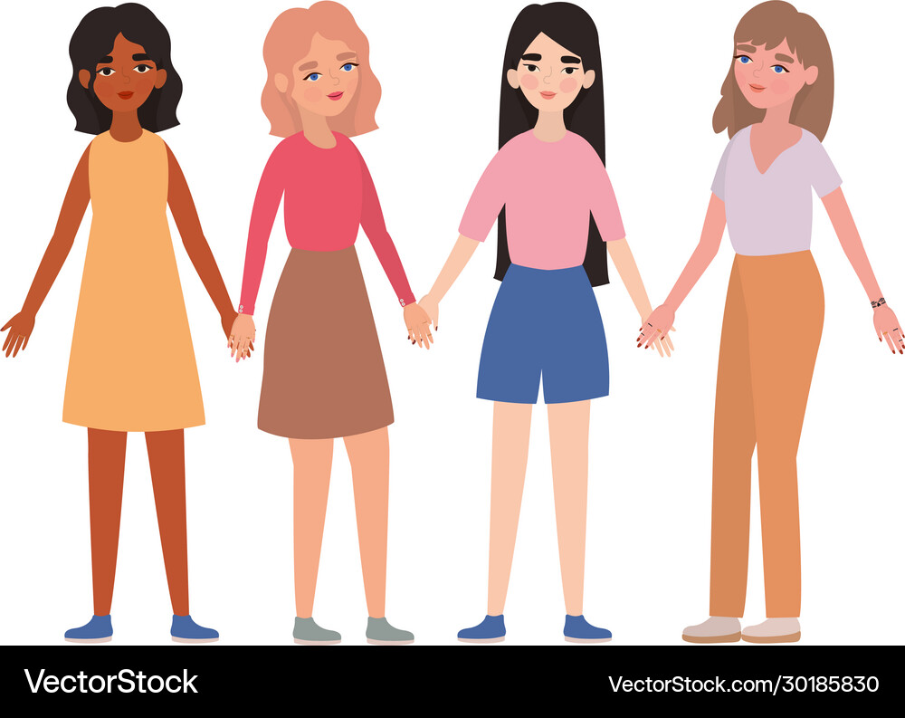Women holding hands design Royalty Free Vector Image