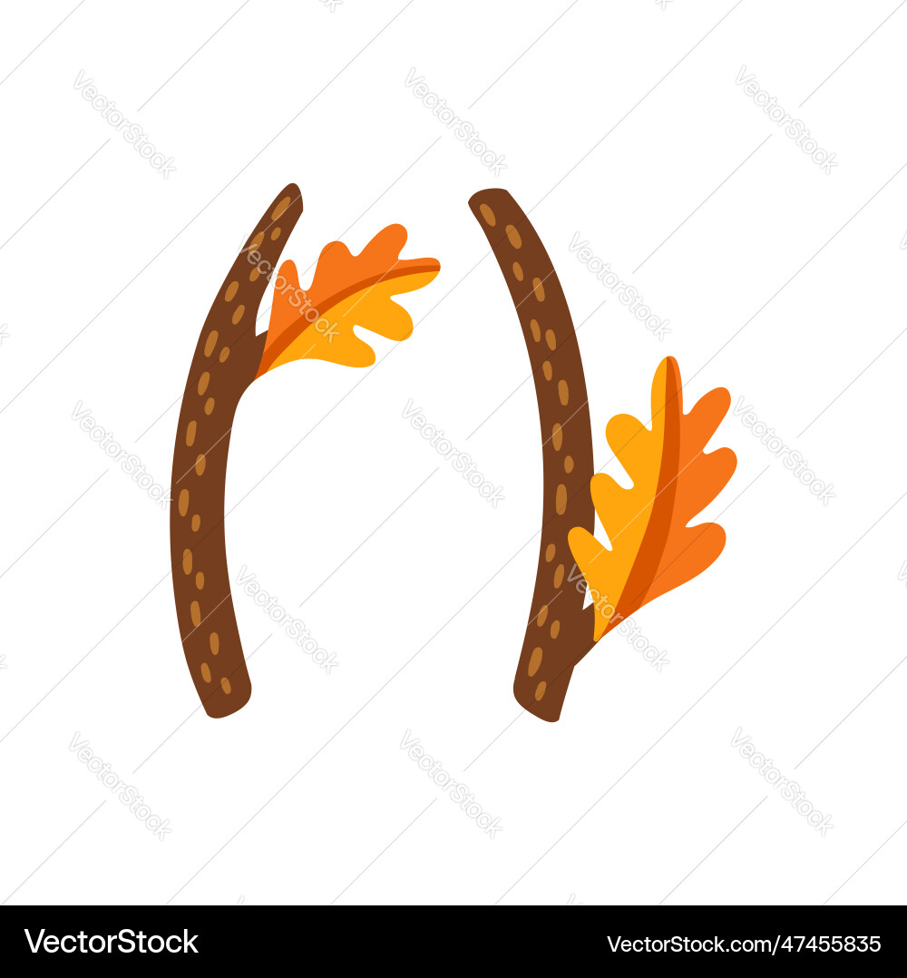 Autumn alphabet punctuation mark oak tree branches