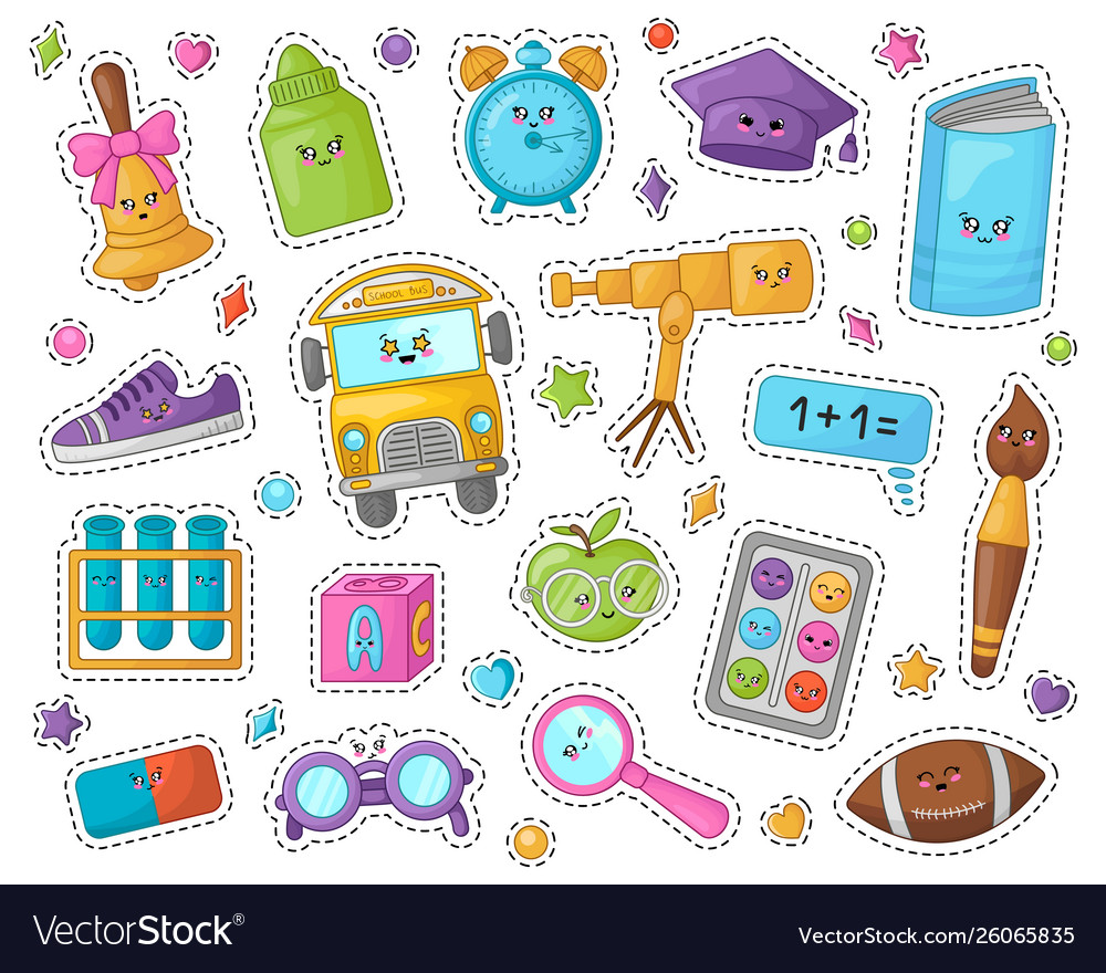Back to school kawaii Royalty Free Vector Image