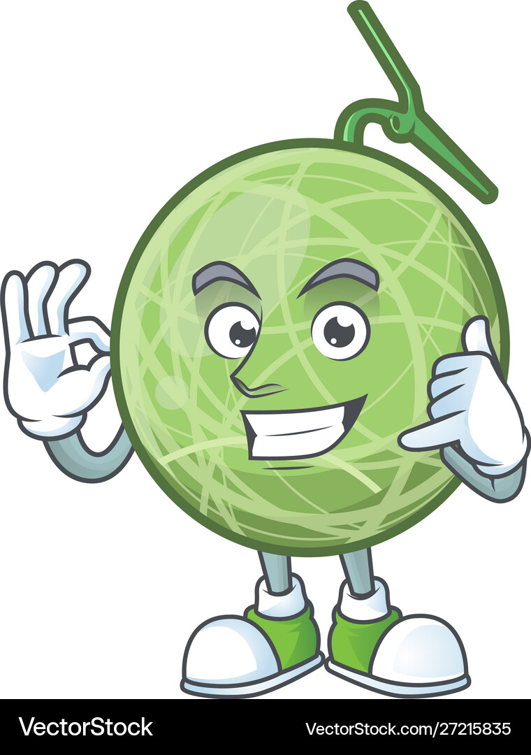 Call me design melon cartoon character for fruit Vector Image