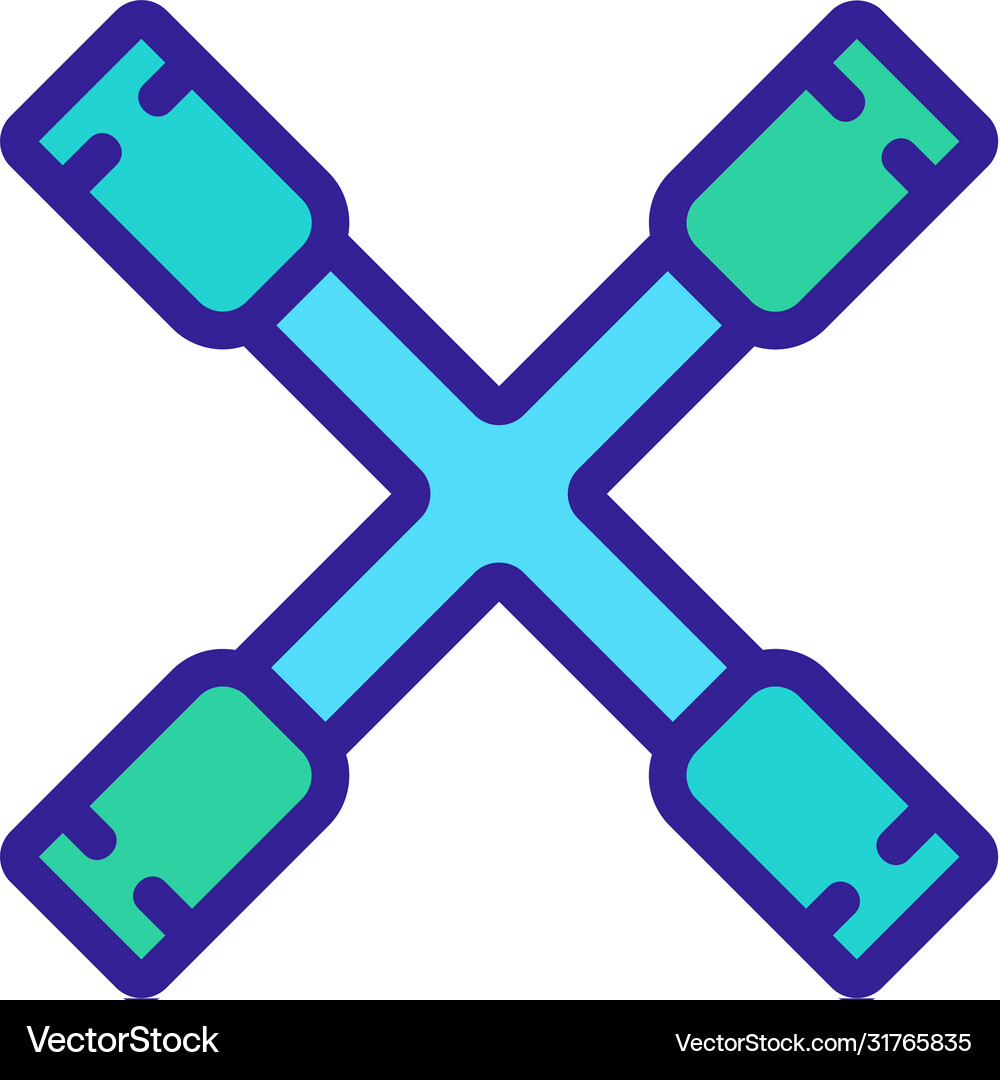 Car wrench tool icon outline Royalty Free Vector Image