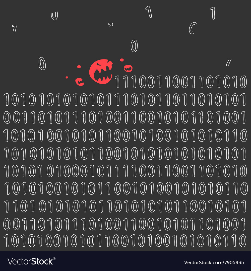 Cartoon computer virus Royalty Free Vector Image