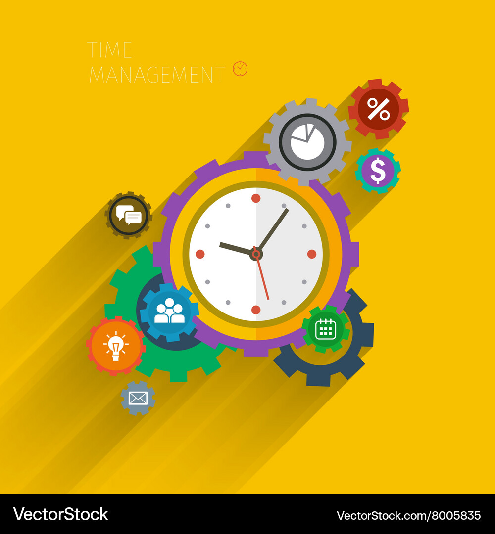 Concept of effective time management Royalty Free Vector