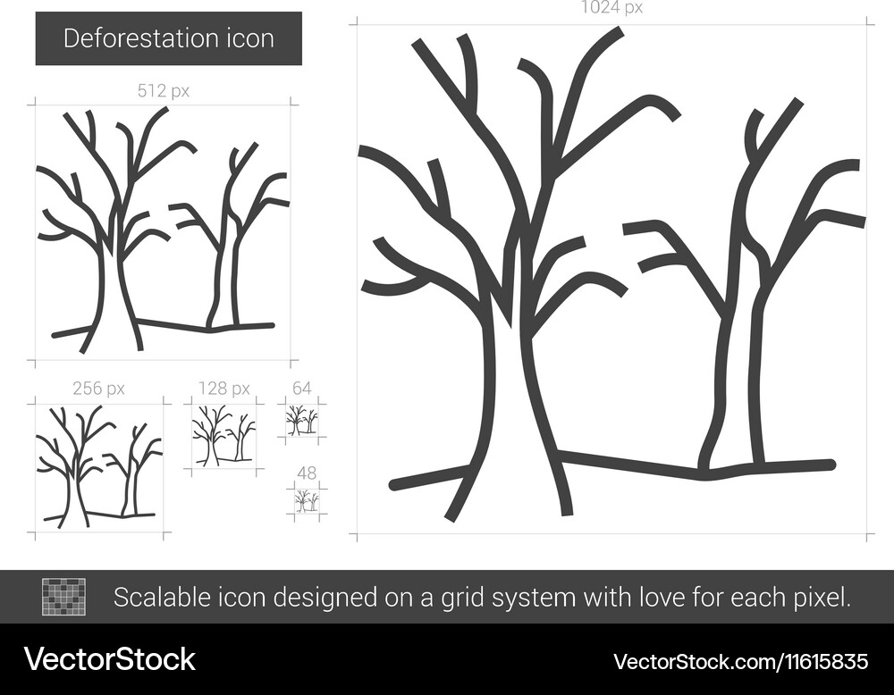 Deforestation line icon Royalty Free Vector Image