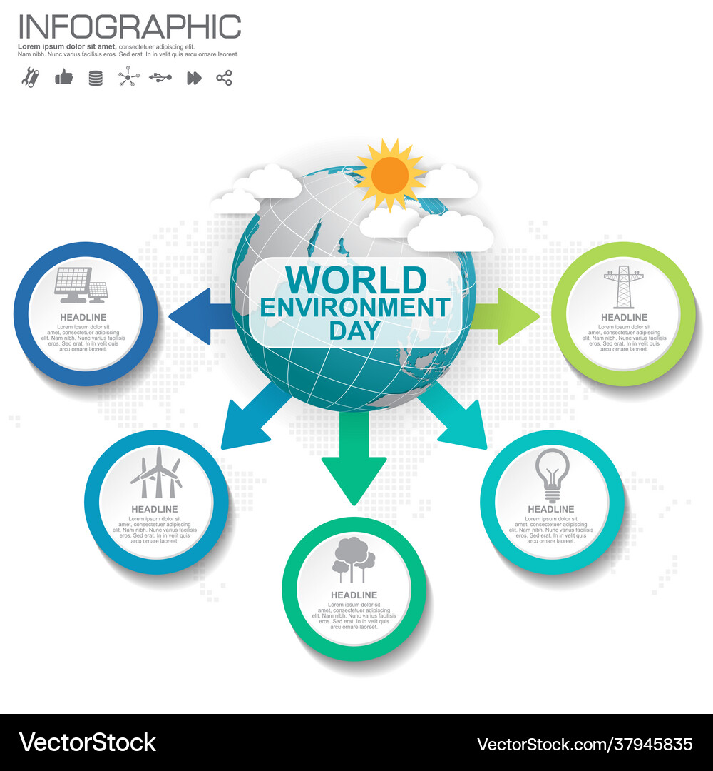 Earth globe with infographic can be use as flyer Vector Image
