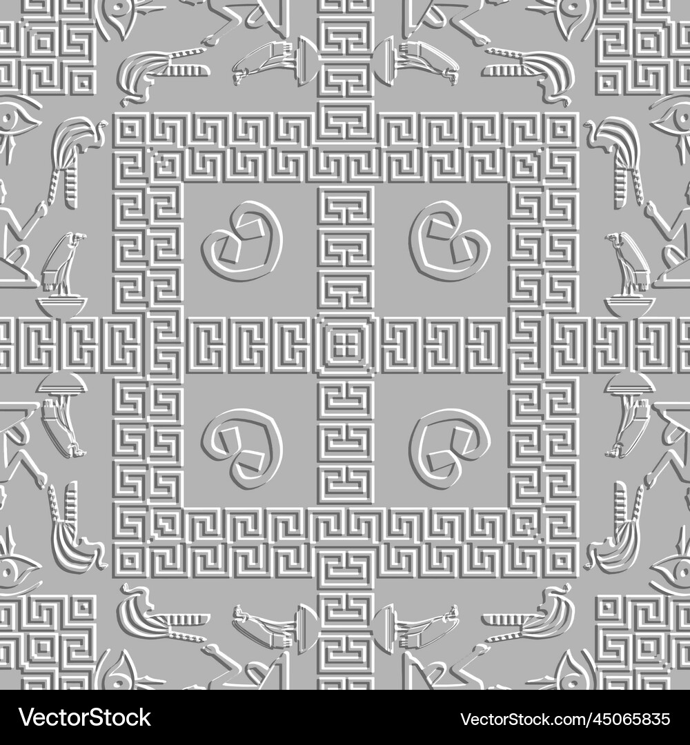 Egyptian textured 3d seamless pattern african Vector Image