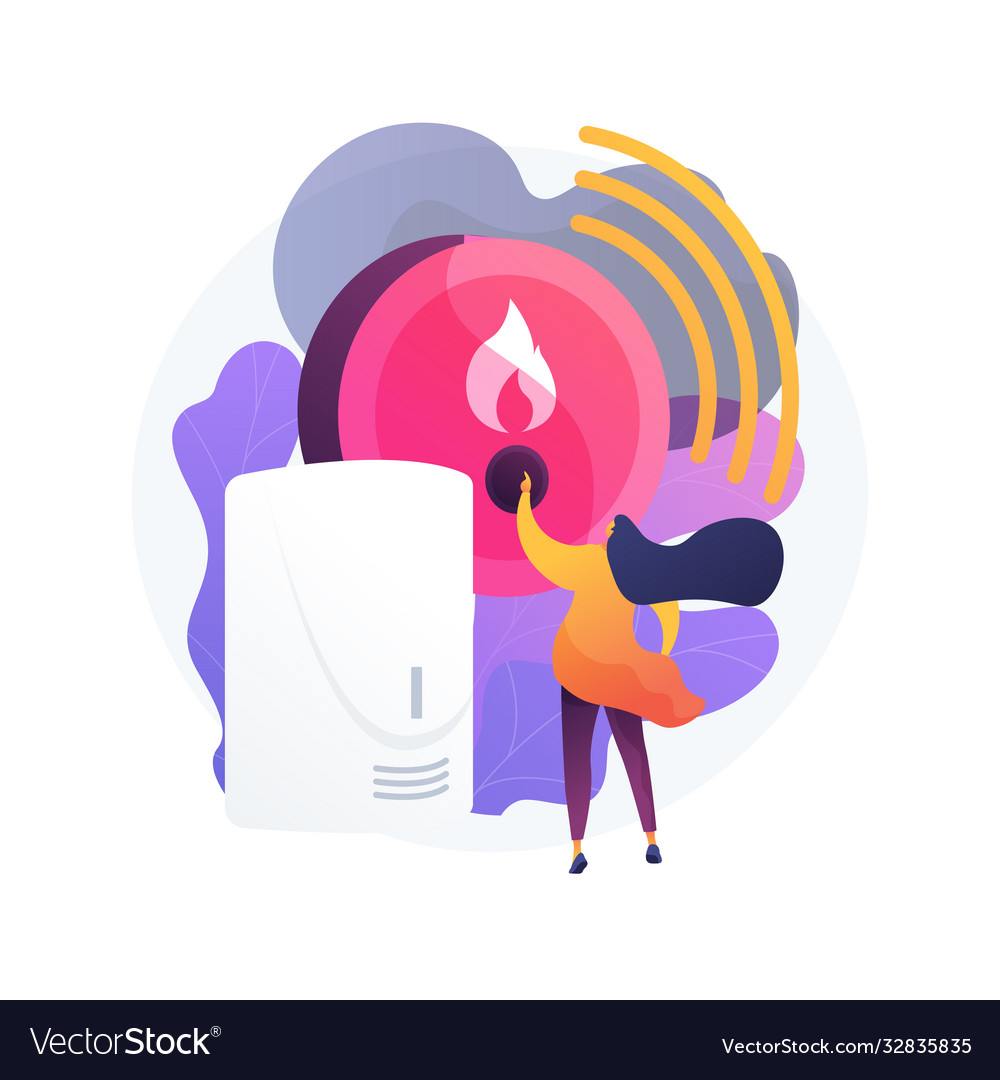 Fire alarm system abstract concept Royalty Free Vector Image