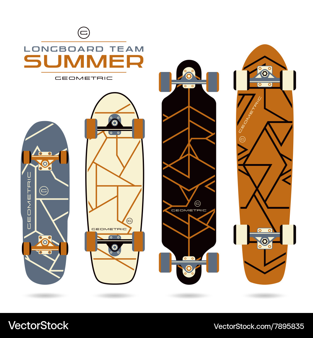 Geometric lines print on longboards Royalty Free Vector