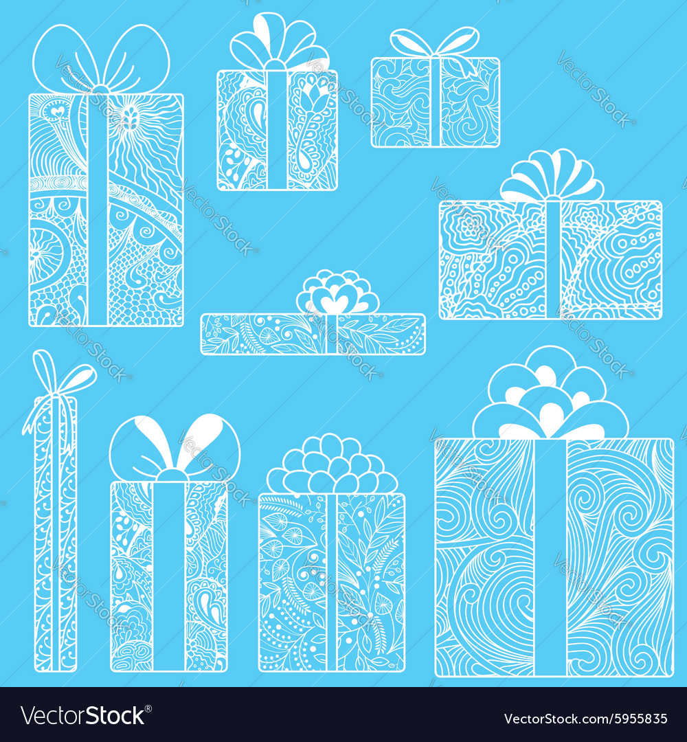 Gift boxes set Royalty Free Vector Image - VectorStock
