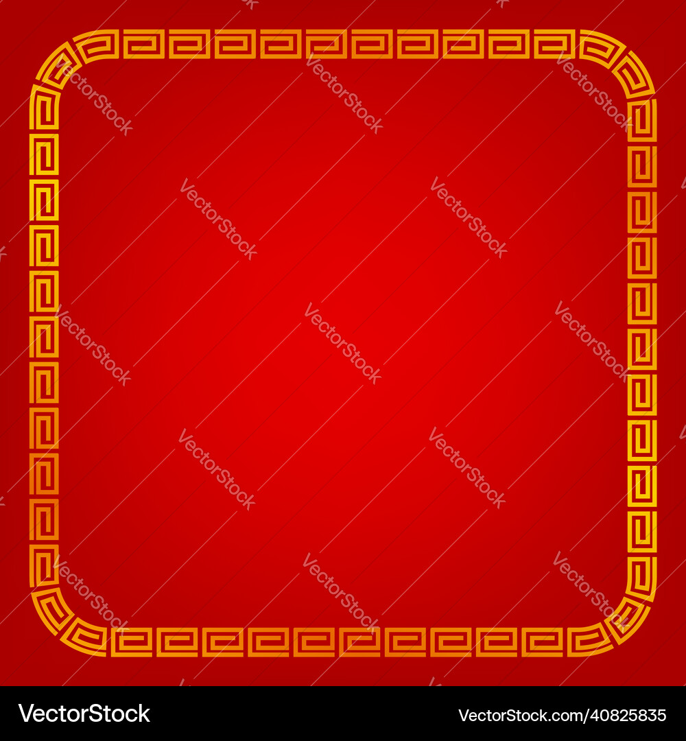 Golden square frame china style for certificate Vector Image