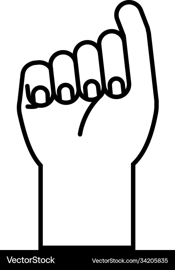 Hand sign language a line style icon design Vector Image