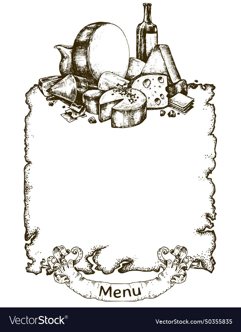 Menu design for a pub or wine bar freehand Vector Image