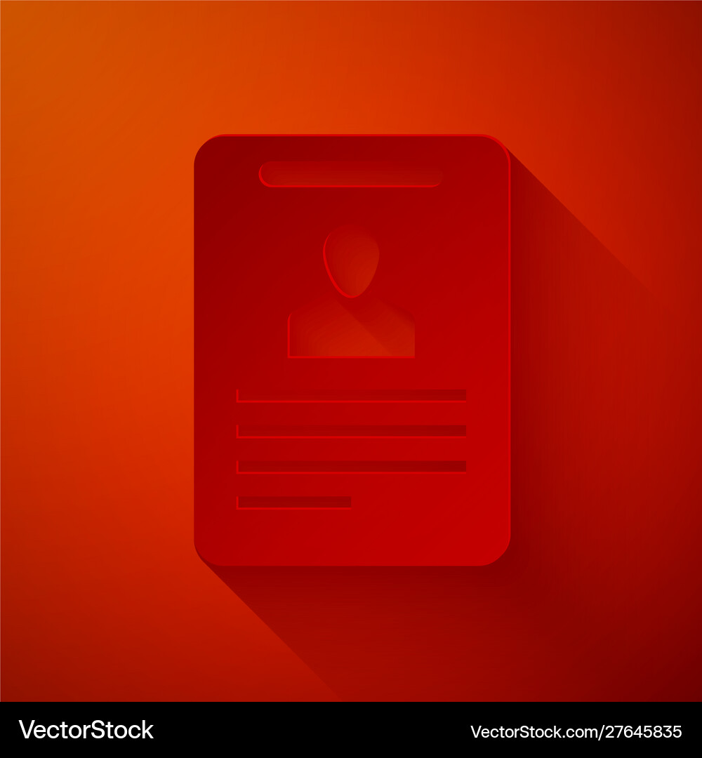 Paper cut identification badge icon isolated Vector Image