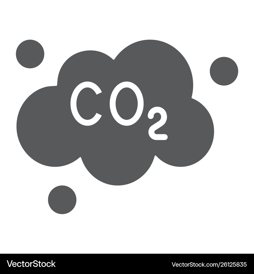 Pollution co2 glyph icon ecology and dioxide co2 Vector Image