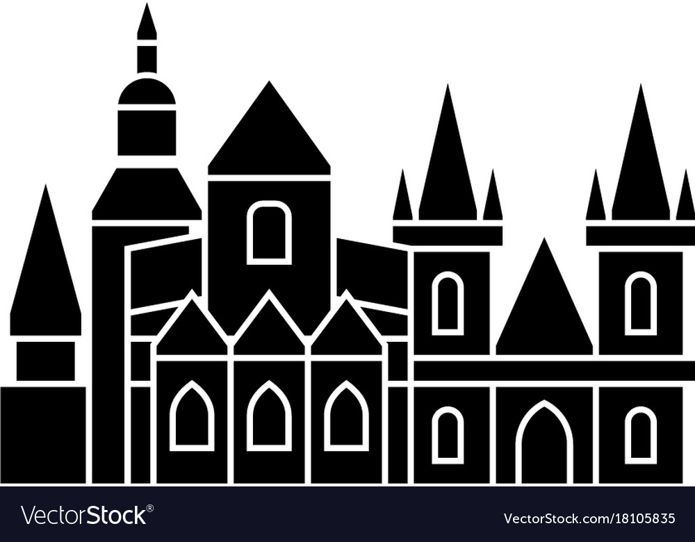 Prague icon black sign Royalty Free Vector Image Prague icon black sign Royalty Free Vector Image