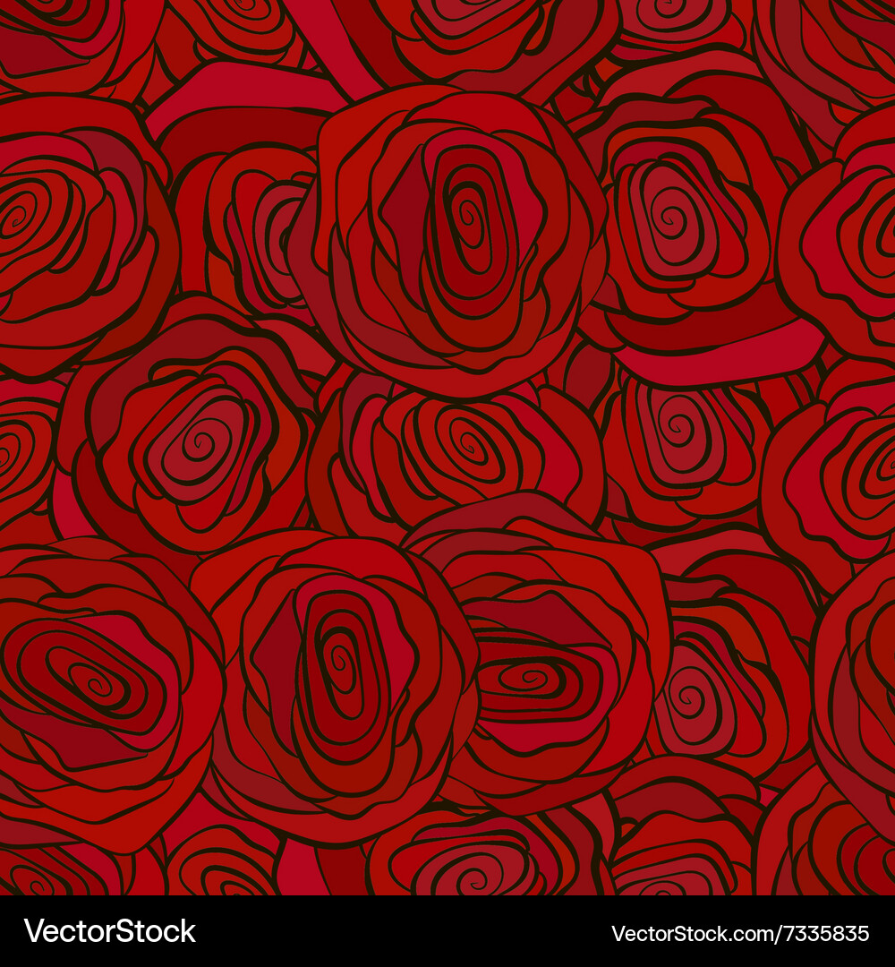 Red roses seamless pattern for valentine s day Vector Image