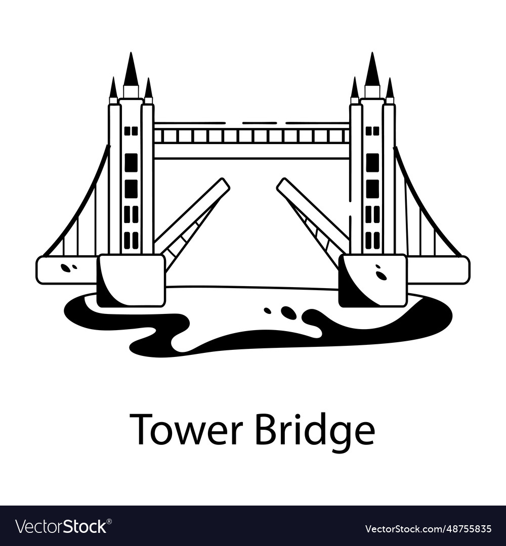 Tower bridge Royalty Free Vector Image - VectorStock