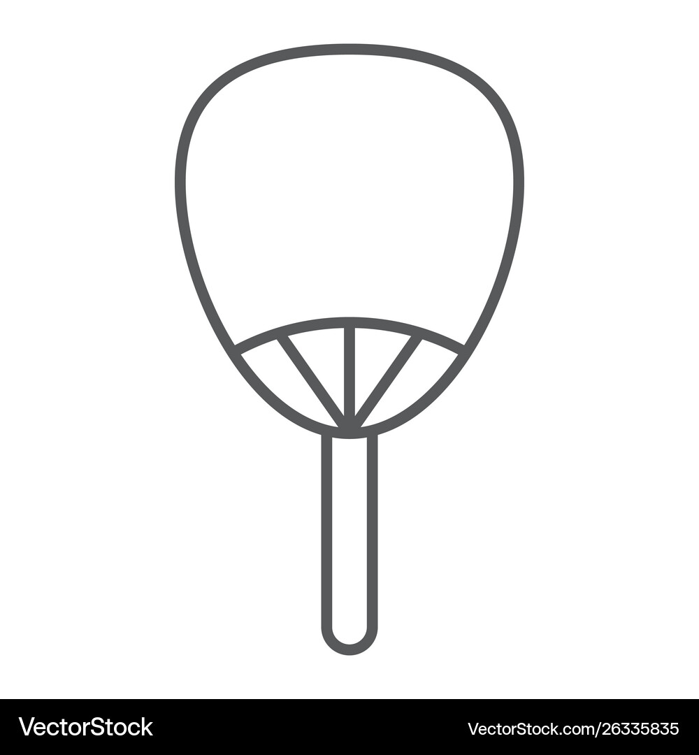 Uchiwa thin line icon asian and accessories Vector Image