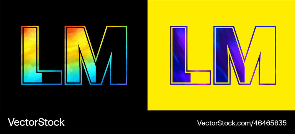 Unique lm letter logo icon template premium Vector Image