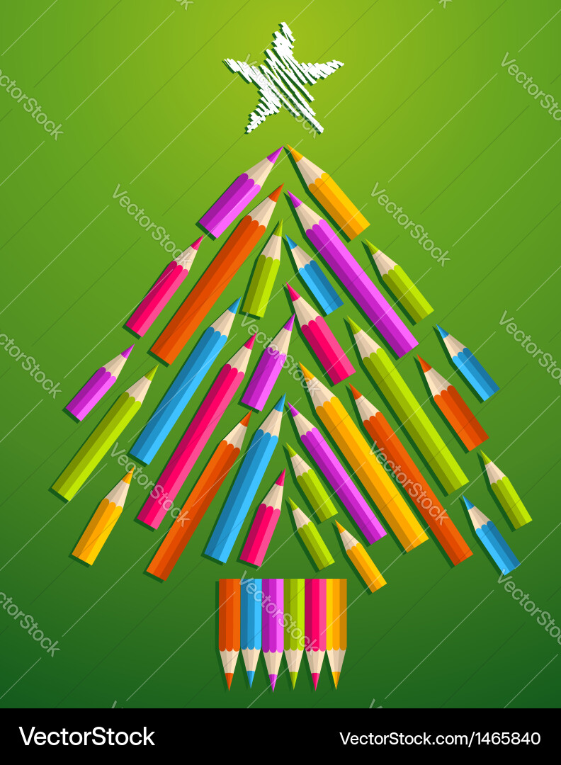 Art and design education christmas tree Royalty Free Vector