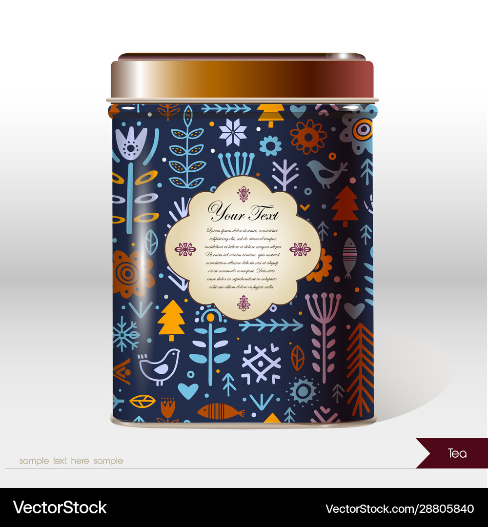 Box with flowers leaves plants Royalty Free Vector Image
