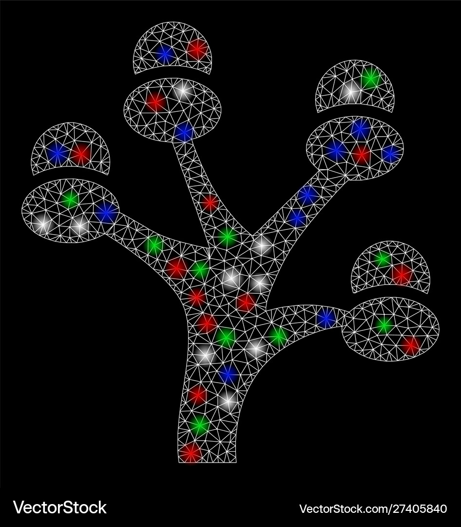 Bright mesh wire frame money tree with flare spots