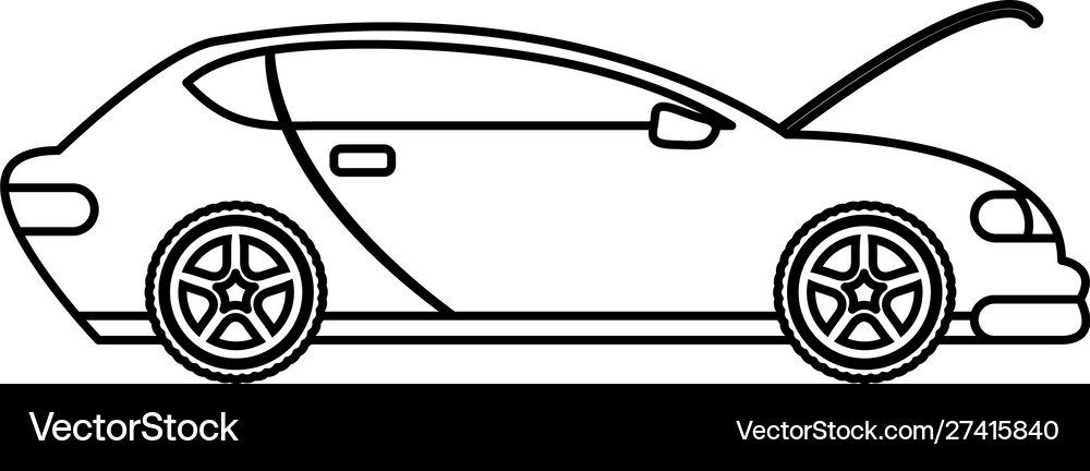 Car with open bonnet mechanic icon Royalty Free Vector Image