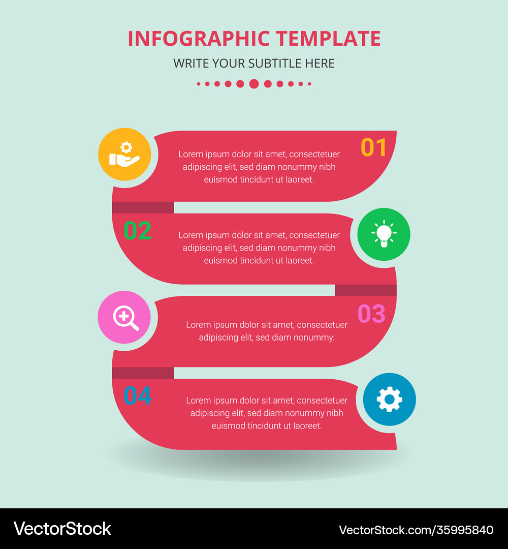 Colorful ribbon infographic template Royalty Free Vector
