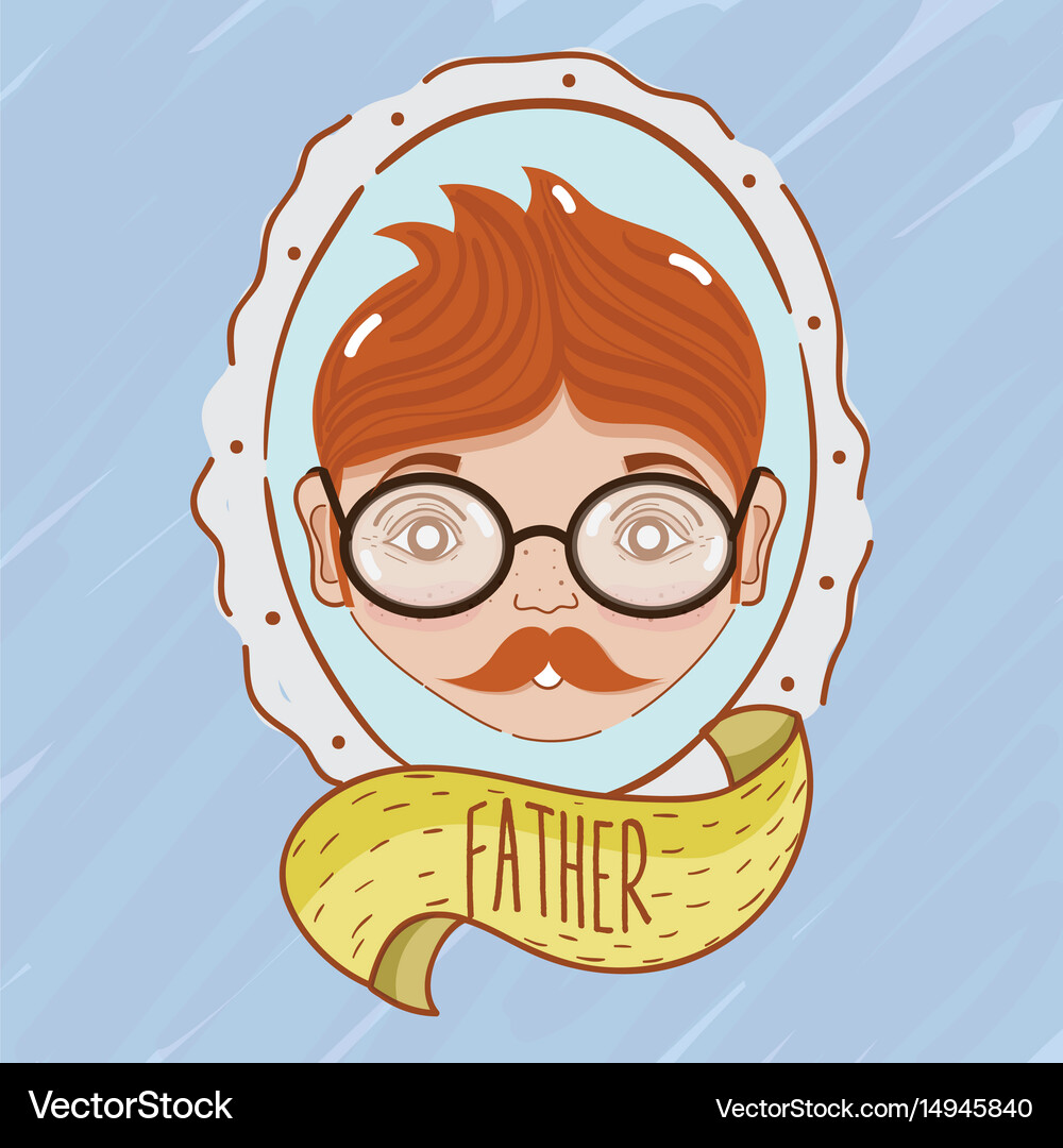 Father inside of emblem decoration design Vector Image