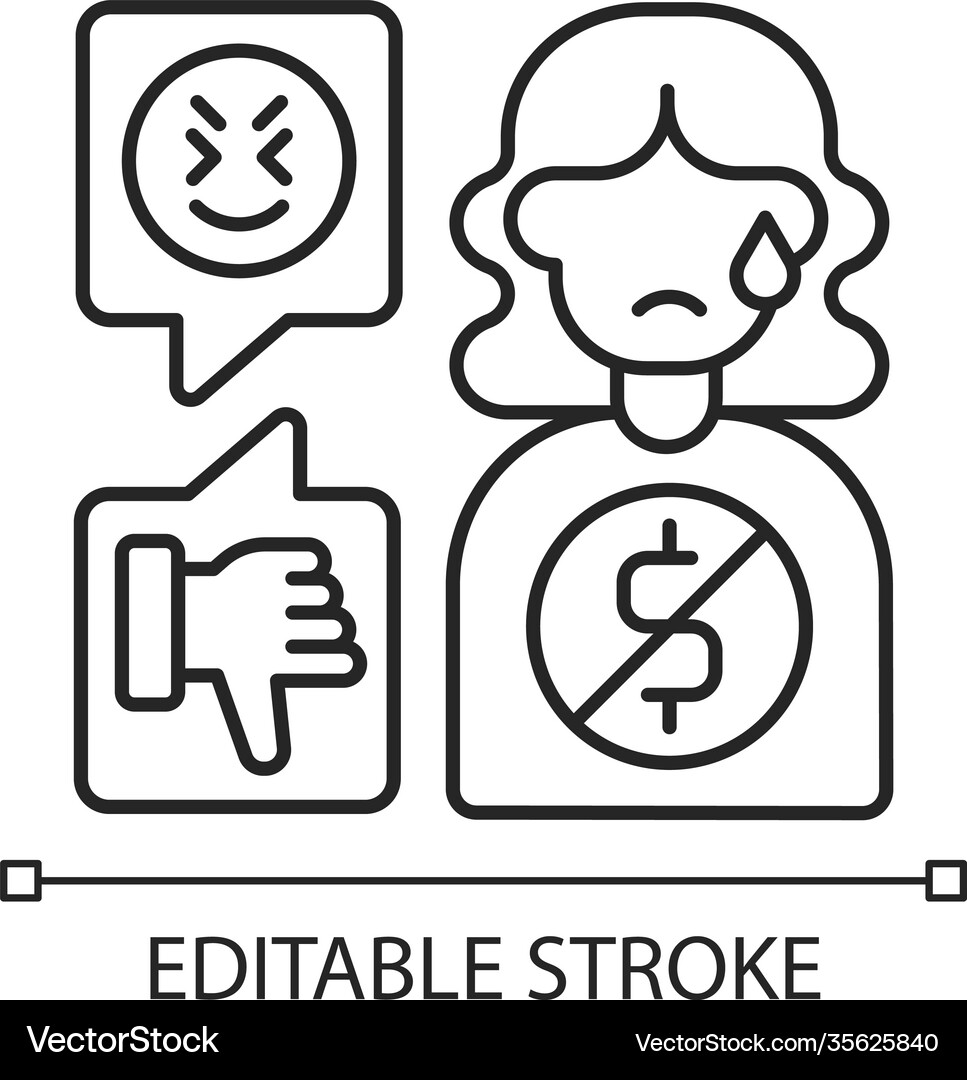 Financial cyberbullying linear icon Royalty Free Vector