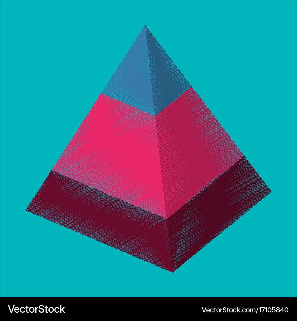 Flat shading style icon economic pyramid Vector Image