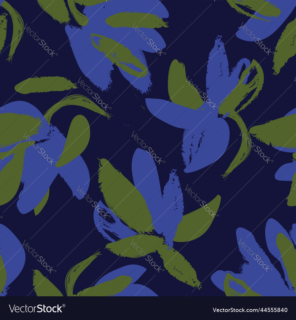 Floral brush strokes seamless pattern design Vector Image