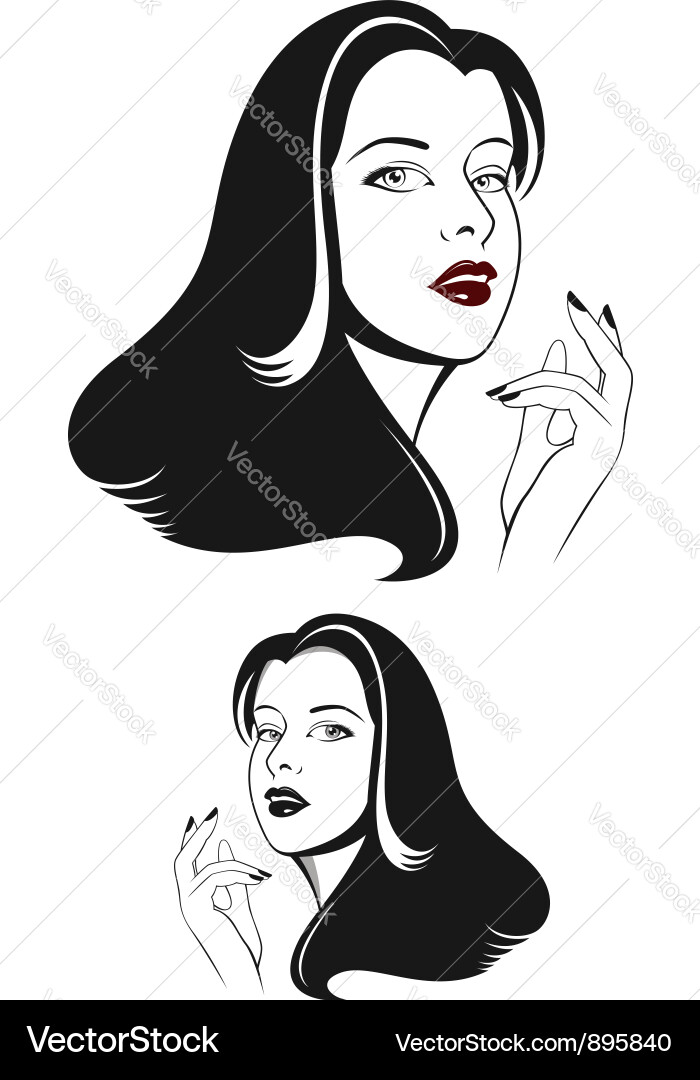 Glamour woman face Royalty Free Vector Image - VectorStock