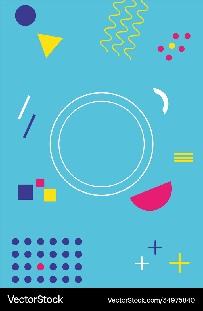 Light blue color memphis style background Vector Image