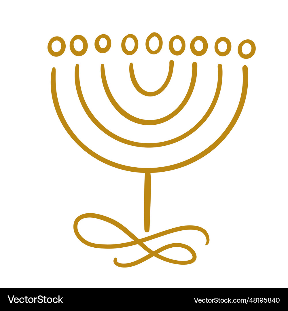 Menorah hanukkah shape logo icon art Royalty Free Vector
